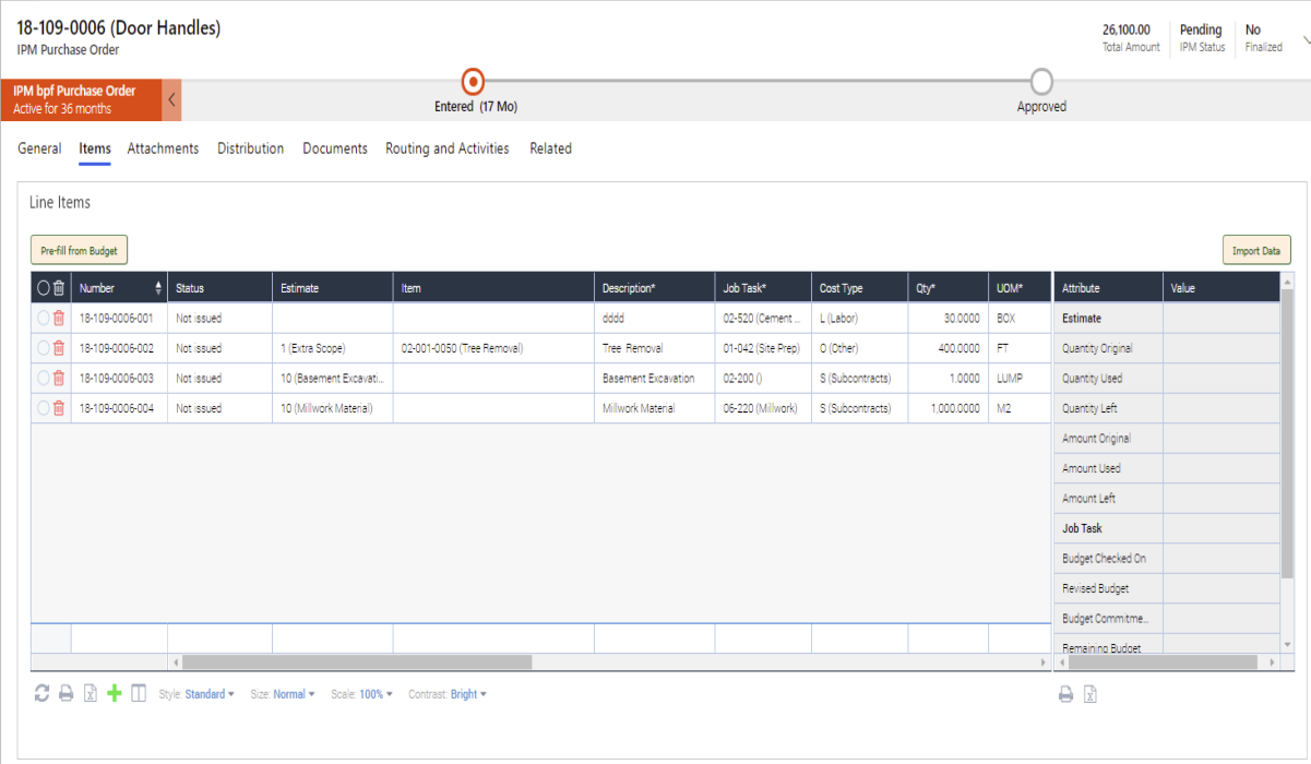 Purchase Orders - Components