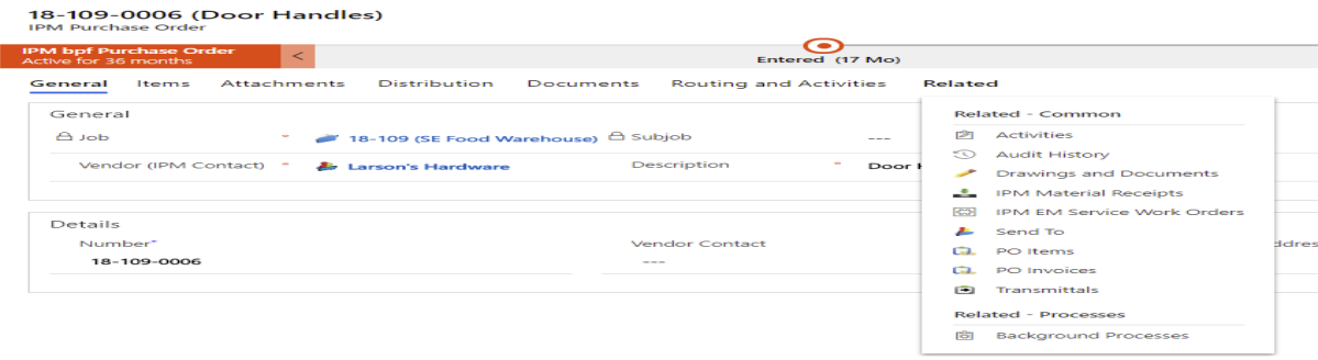 Purchase Orders - Components