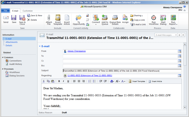 To Send an Extension of Time