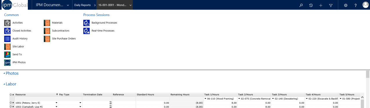 Daily Report / Site Diary Components