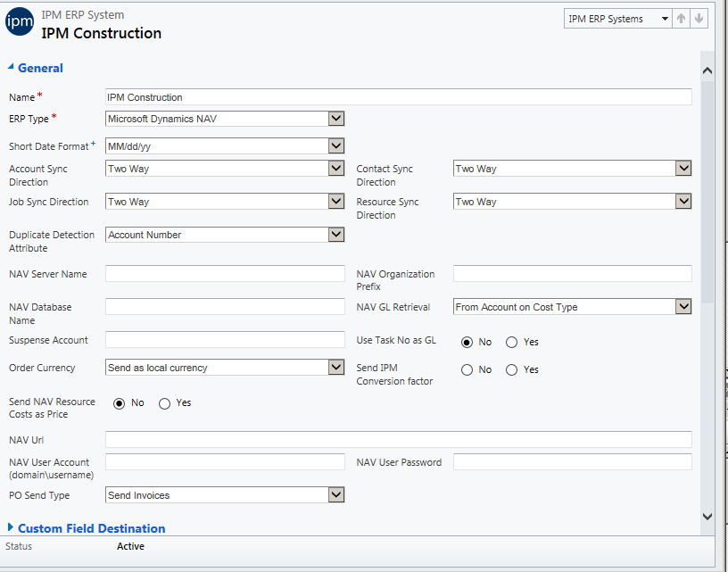 IPM Link - Integration Settings