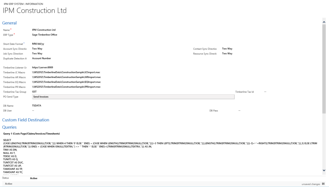 IPM Link - Integration Settings