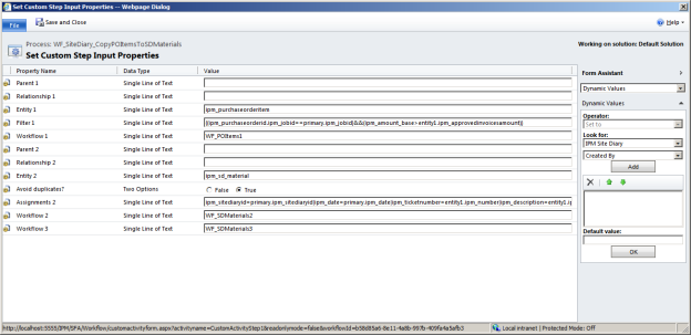 IPM Global Custom Workflow Actions.